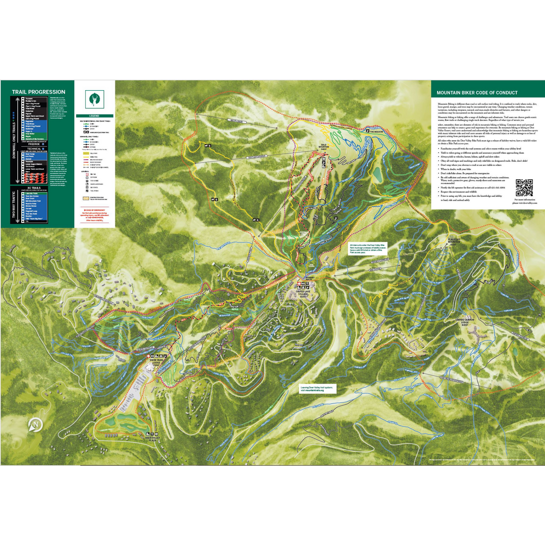 Deer Valley Custom Trail Map Enlargement